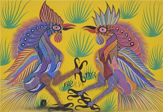 Francisco da Silva | Cockfight (1973) | MutualArt