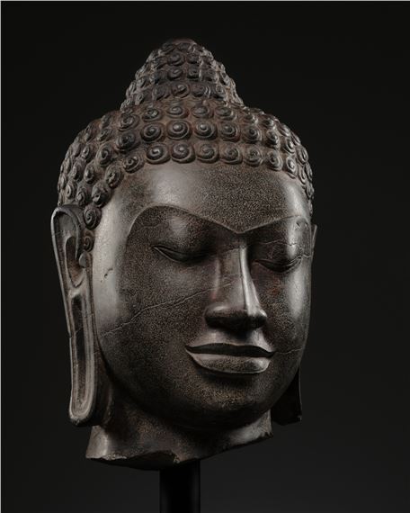Thai School, 7th Century | A RARE AND MONUMENTAL SANDSTONE HEAD OF ...