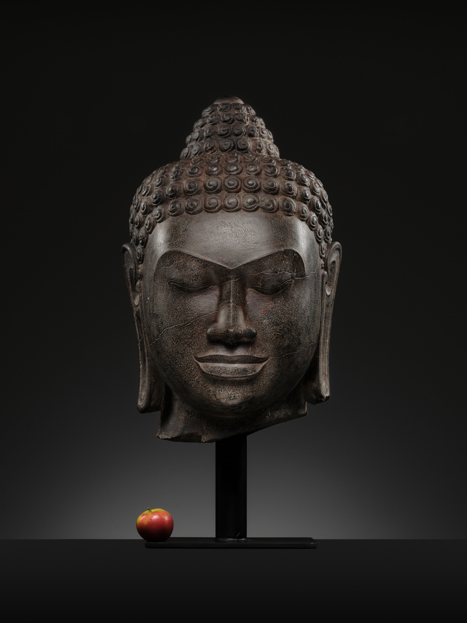 Thai School, 7th Century | A RARE AND MONUMENTAL SANDSTONE HEAD OF ...