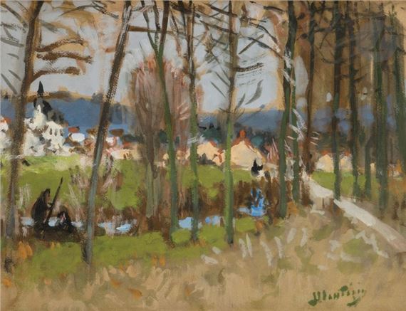 Pierre Eugène Montézin | Path by the river | MutualArt