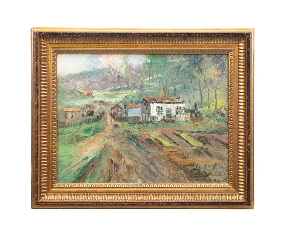 William Slocum Davenport | Untitled - Cottage Landscape -1928, oil on ...