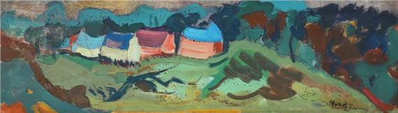 Claude Huart | Claude HUART (1931-2022) Village view Oil on panel ...