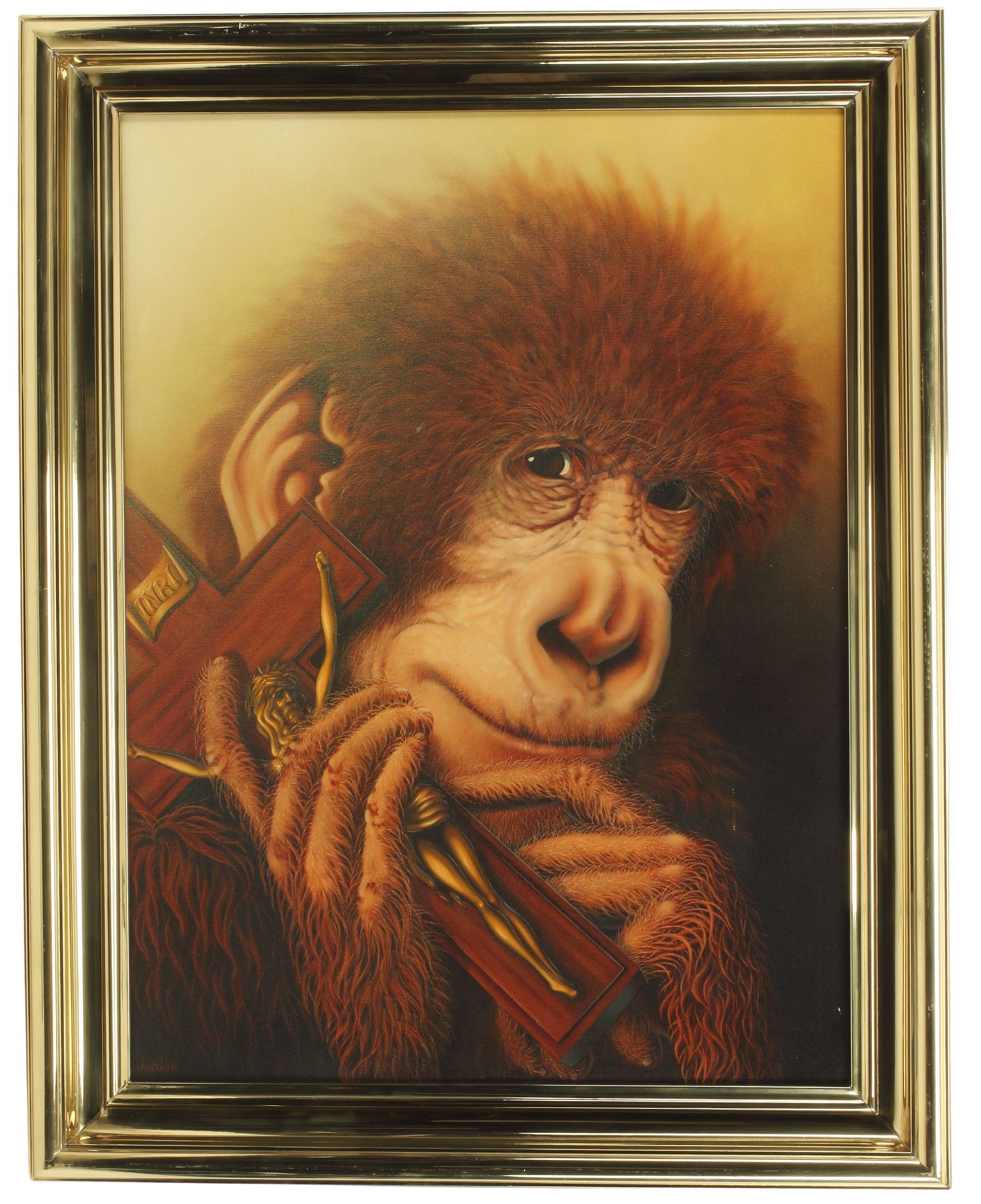 Charles Jordan | MONKEY HOLDING CRUCIFIX | MutualArt