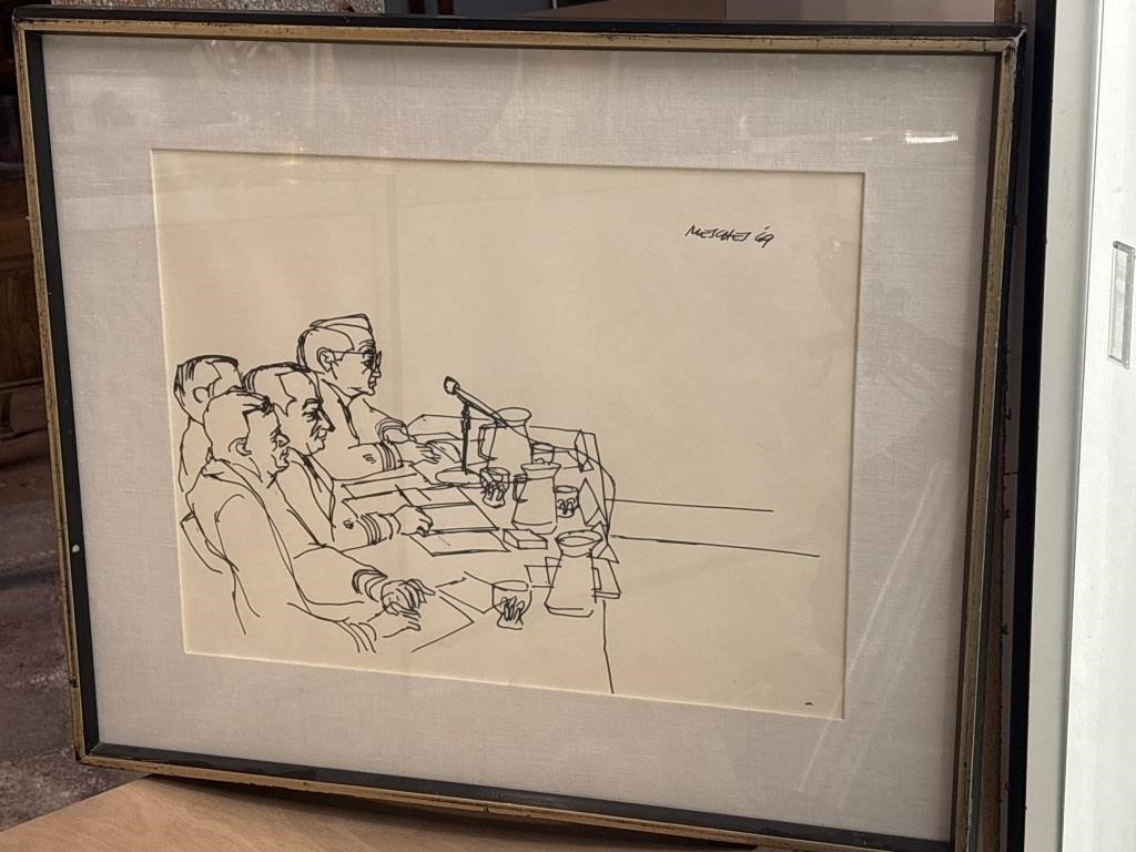 Arnold Mesches | 1969 Arnold Mesches FBI file courtroom (1969) | MutualArt