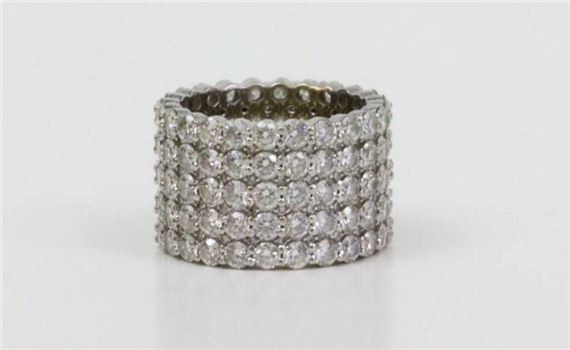 Diamond | NORMAN SILVERMAN 18K 5-ROW DIAMOND ETERNITY BAND (2021 ...