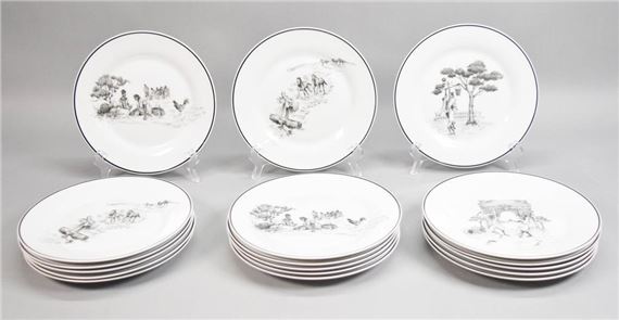 Sheila Bridges | 18 Sheila Bridges Harlem Toile de Jouy Plates | MutualArt
