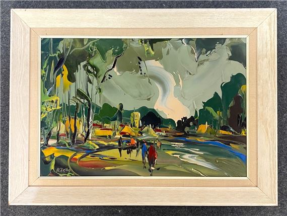 George Richard Deakins | Rural landscape with horse and cart, and a ...