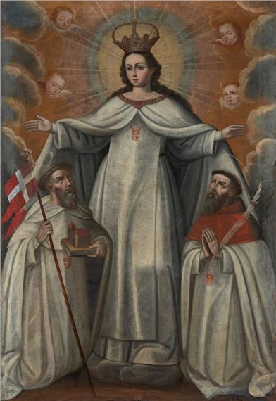 Cuzco School, 19th Century | Virgin of Mercy with Saint Peter Nolasco ...