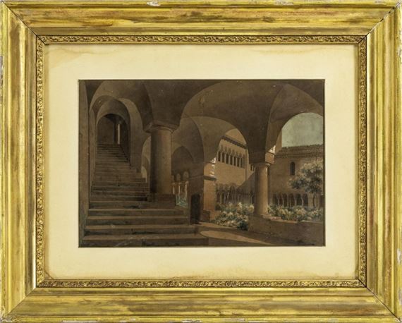 Angelo Inganni | Angelo: Kreuzgang eines Klosters (1836) | MutualArt