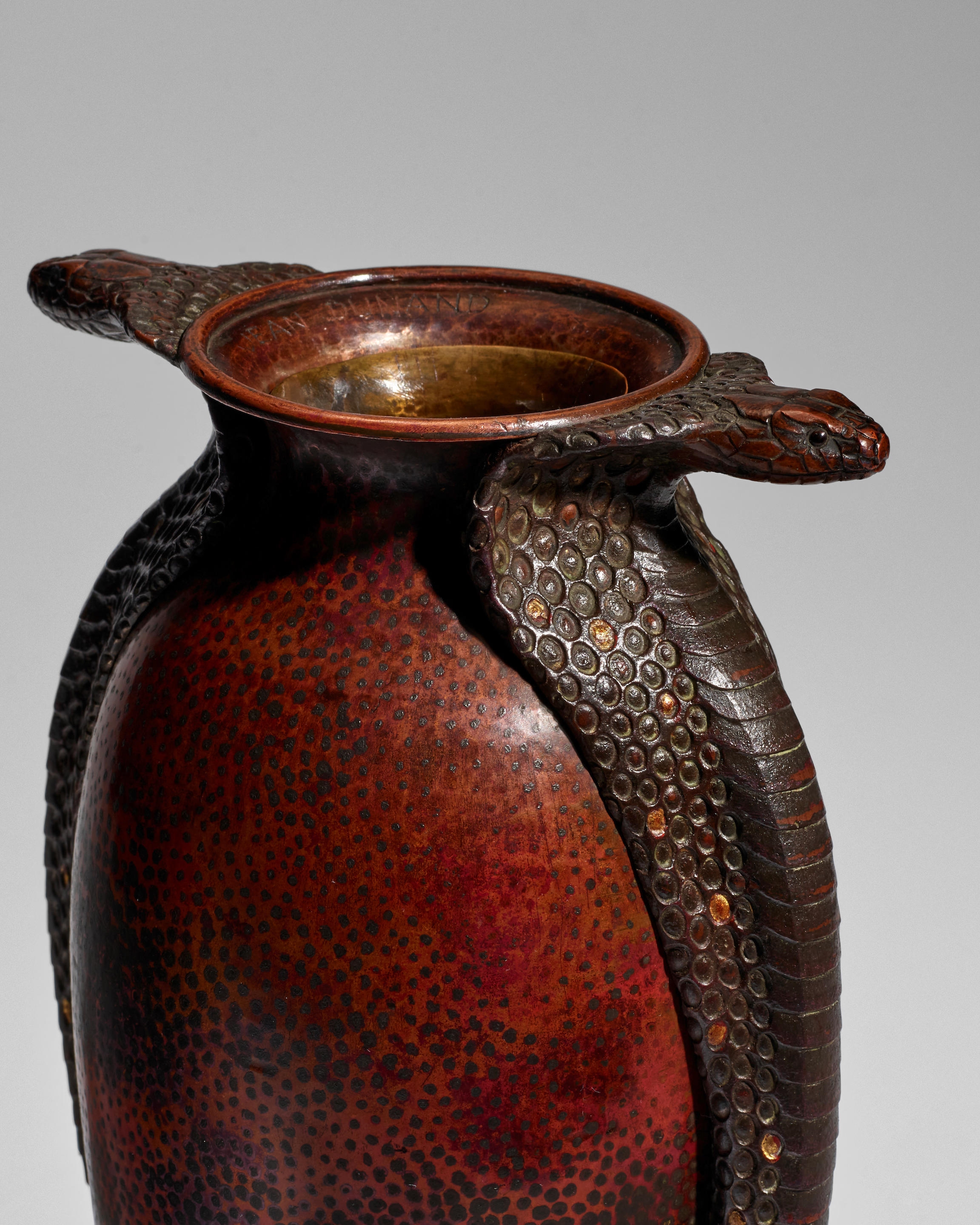 Jean Dunand | Dinanderie Vase aux Cobras (Circa 1913) | MutualArt
