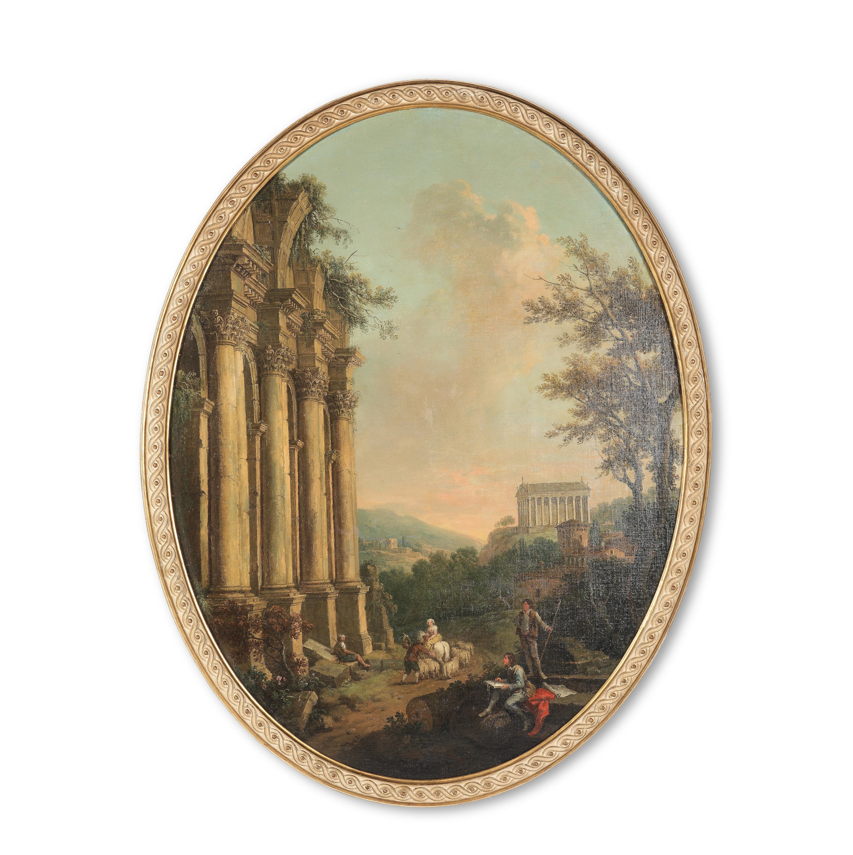 Francesco Zuccarelli | Caprice d'architecture avec figures proche d'une ...