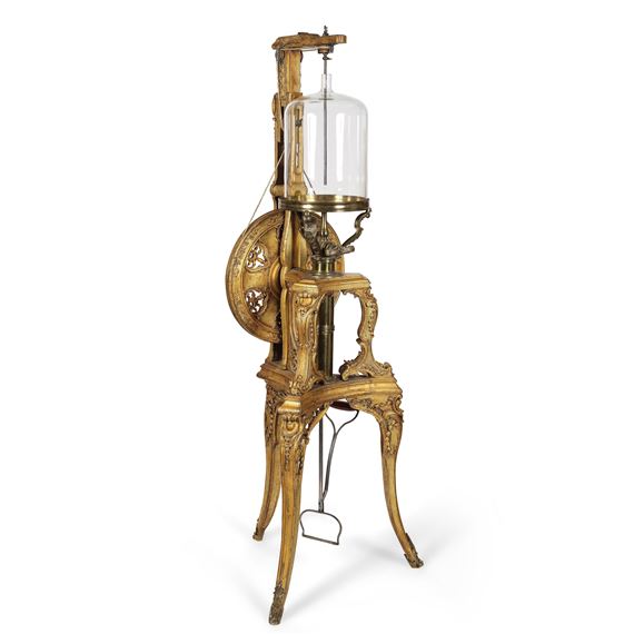 Machine | A Louis XV brass and iron-mounted, giltwood, tulipwood and ...