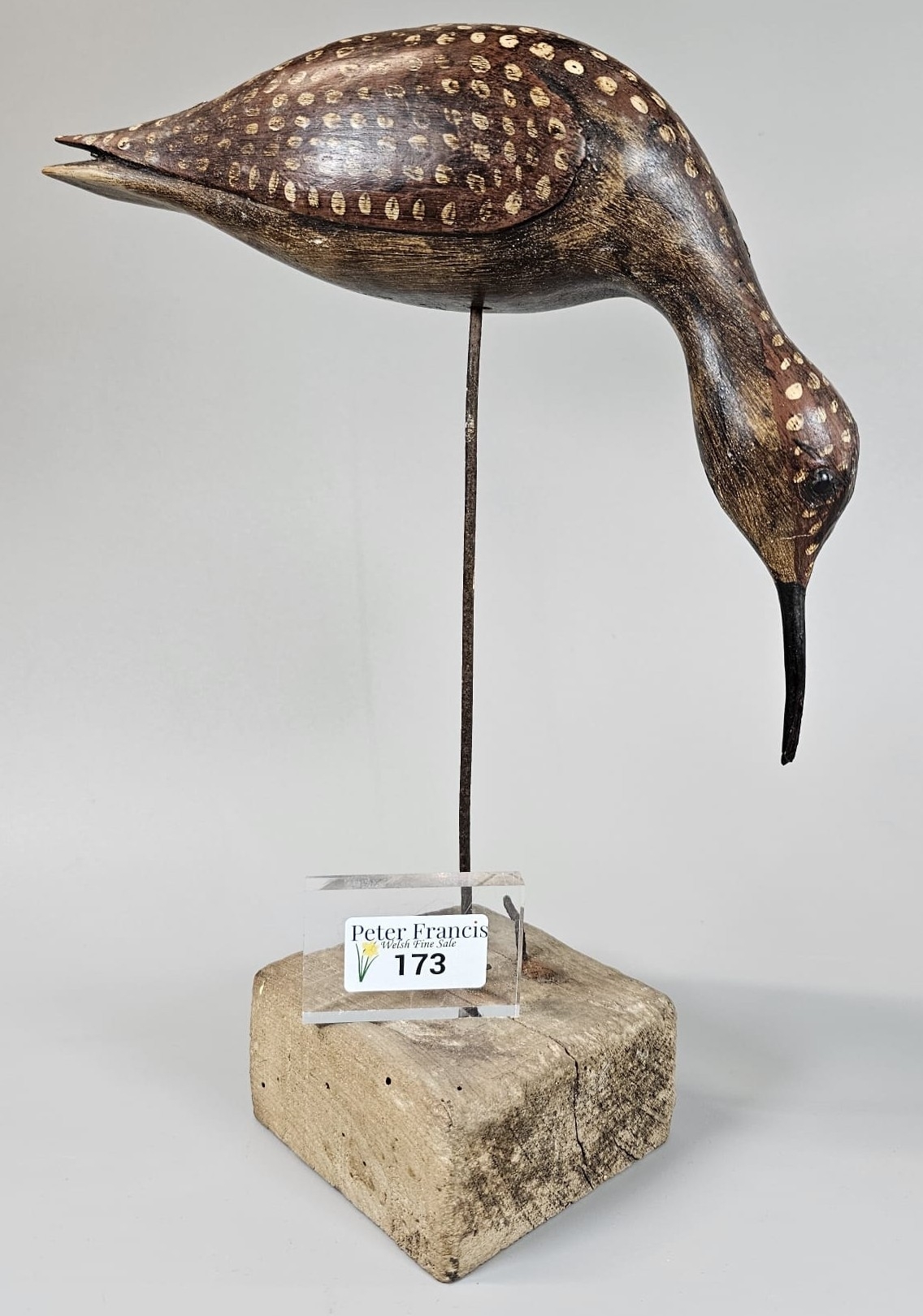 Guy Taplin | polychrome decorated carved wooden study of a wading bird ...