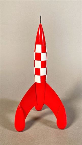 Hergé | HERGE Tintin Wooden rocket and stand Dim. 22.5 cm with tip ...