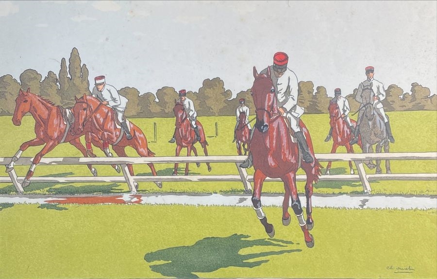 Charles Ancelin | Charles ANCELIN (1863-1940) Horse racing scenes Two ...