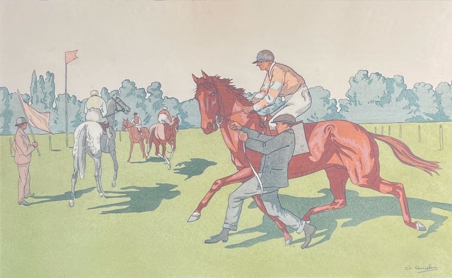 Charles Ancelin | Charles ANCELIN (1863-1940) Horse racing scenes Two ...