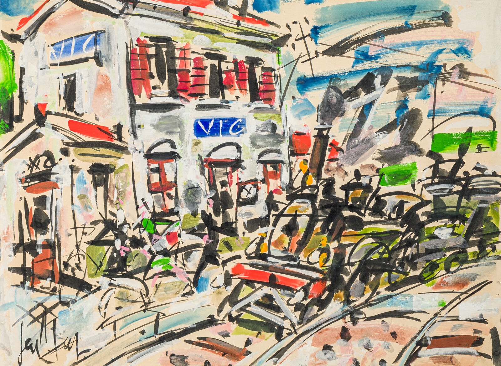 Gen Paul | GEN PAUL (1895-1975) Gare de Vic Gouache sur papier | MutualArt