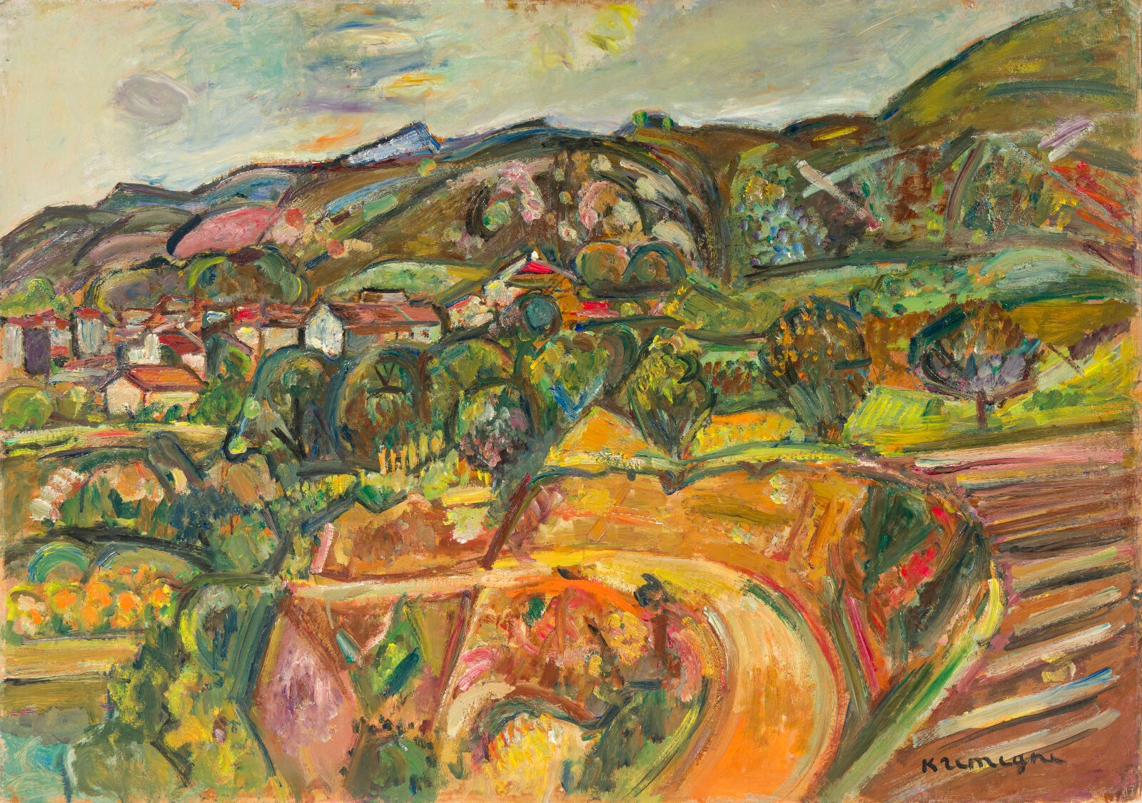 Pinchus Krémègne | PINCHUS KREMEGNE (1890-1981) Paysage de Ceret (Circa ...