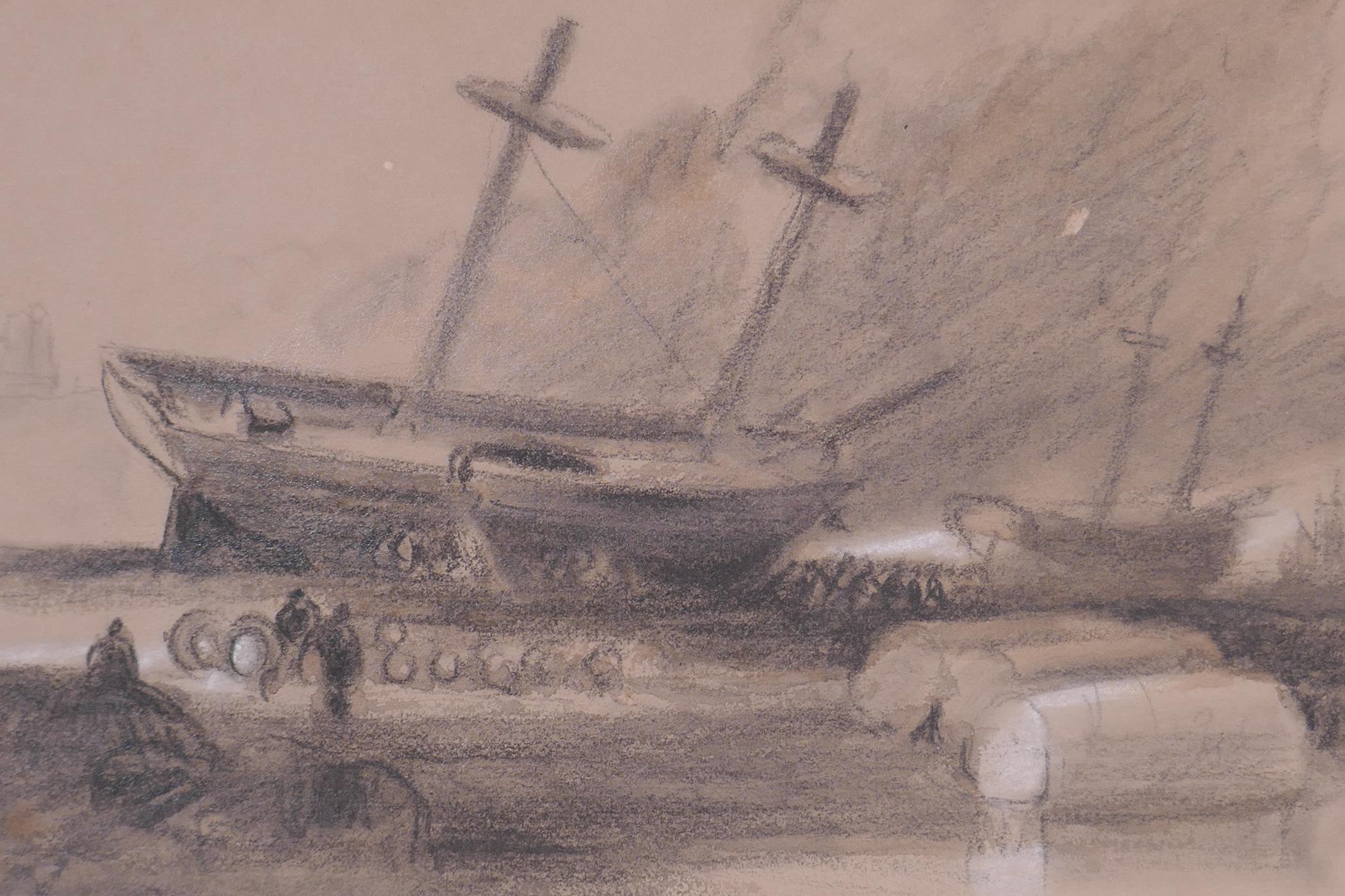 John Wilson Carmichael | three unframed charcoal drawings | MutualArt