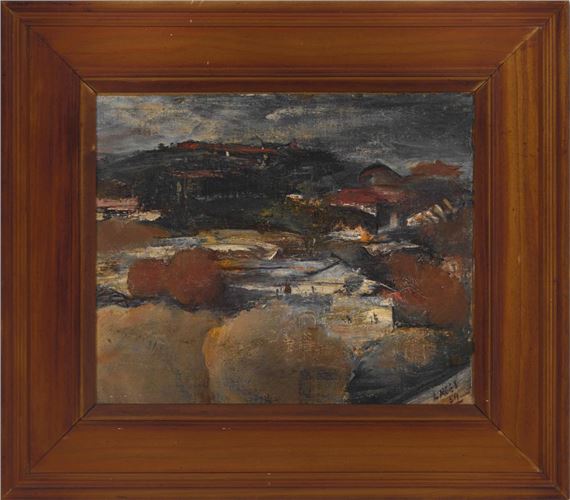 Lloyd Rees | Cottages in Landscape, 1959 (1959) | MutualArt