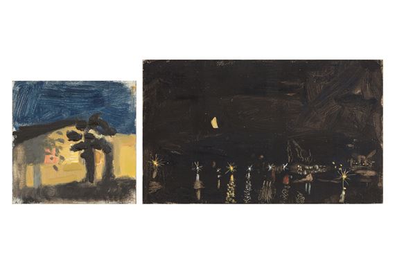 Danny Markey | Palm Tree; Reflections at night (1994) | MutualArt