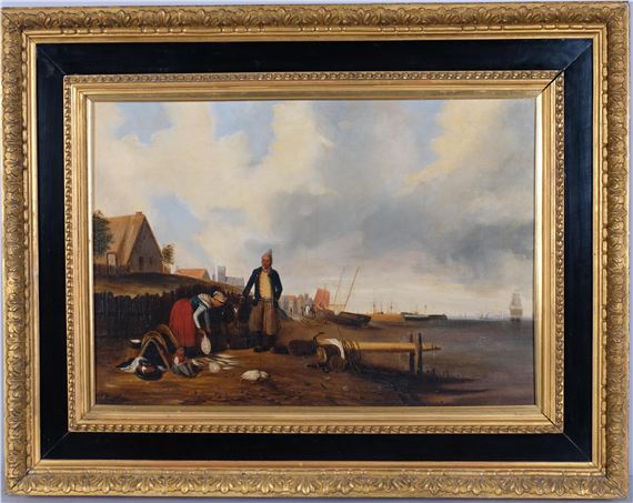 William Joseph Shayer | Fisherfolk On The Beach | MutualArt