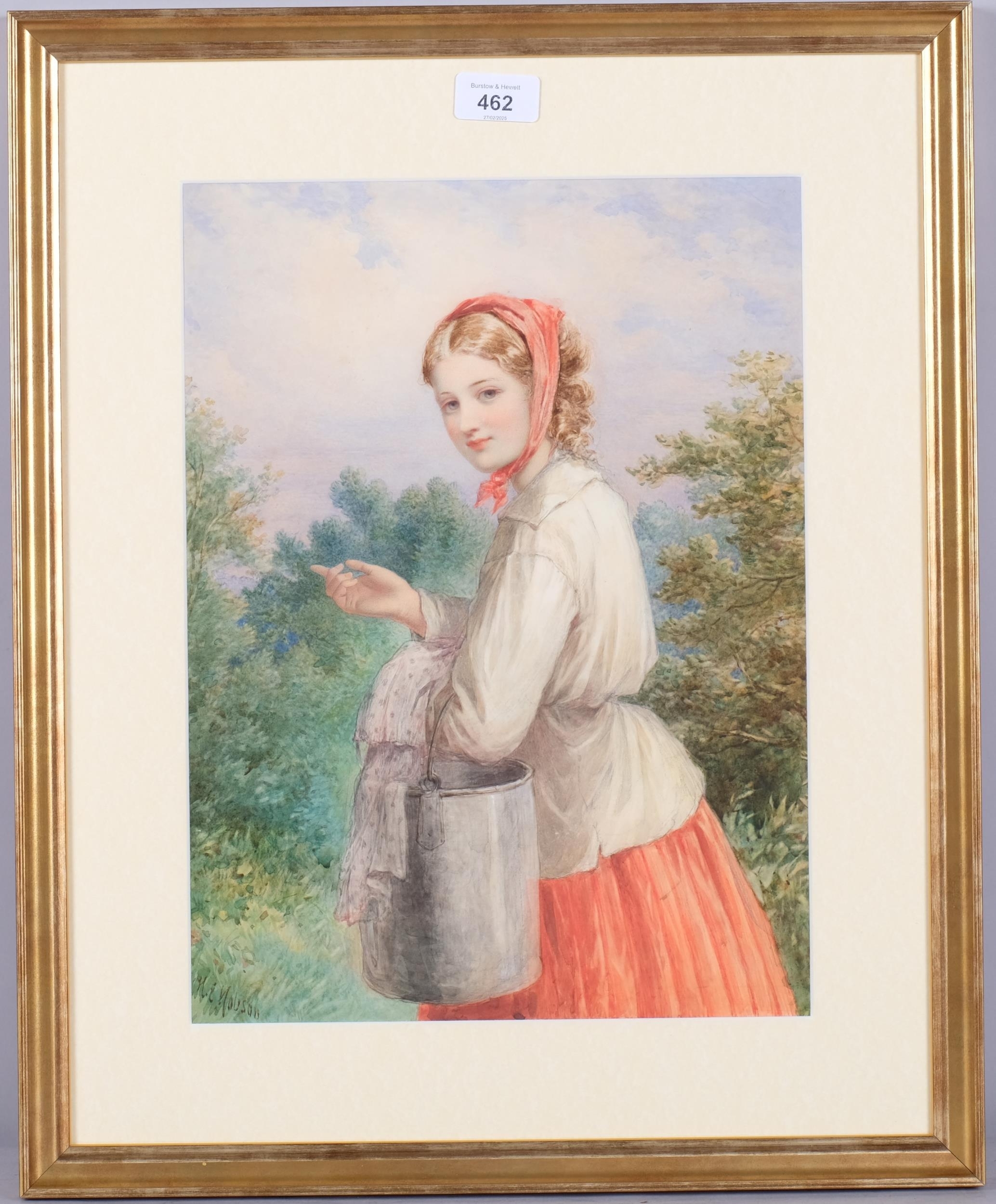 Henry E. Hobson | portrait of a milkmaid | MutualArt