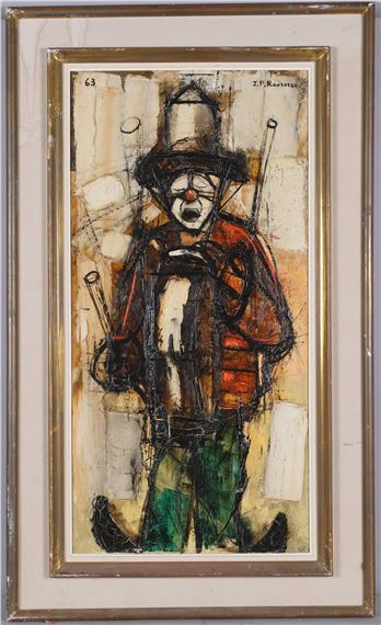 Jean-Pierre Rousseau | portrait of clown (1963) | MutualArt