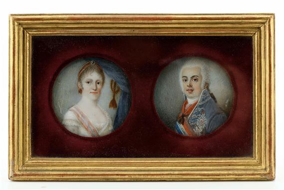 Portuguese School, 19th Century | Portraits of Dona Carlota Joaquina and D. João (VI) - Princes ...