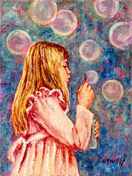 Helen Rayburn Caswell | Girl Blowing Soap Bubbles | MutualArt