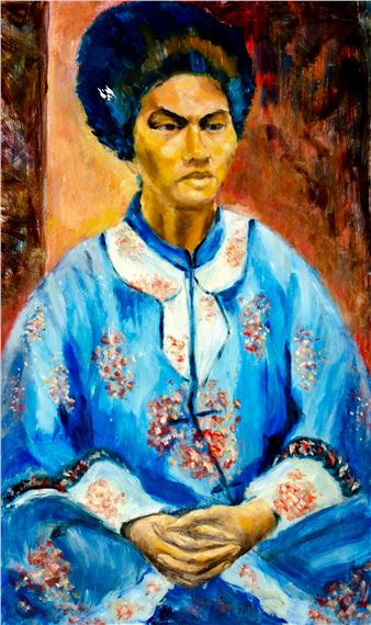 Thelma Thal | Portrait of Woman in Blue Robe | MutualArt