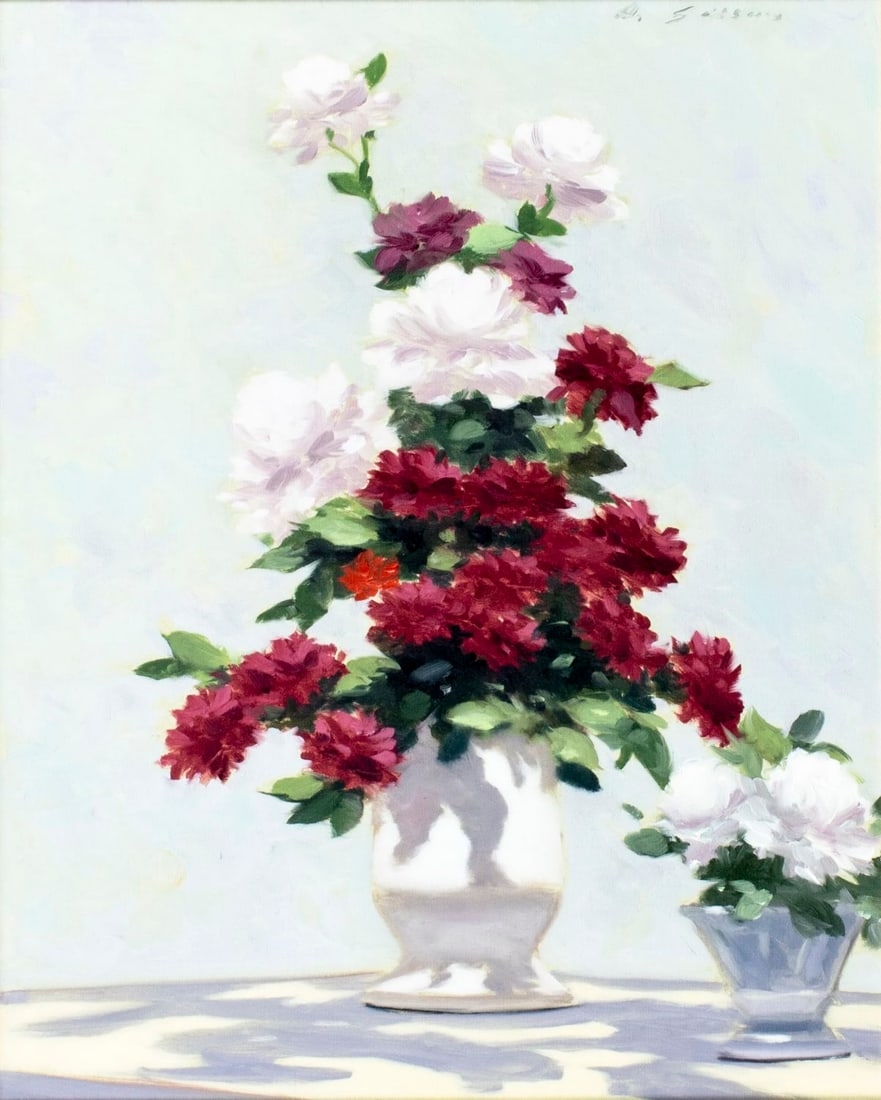 André Gisson | Still Life with Vases of Flowers | MutualArt