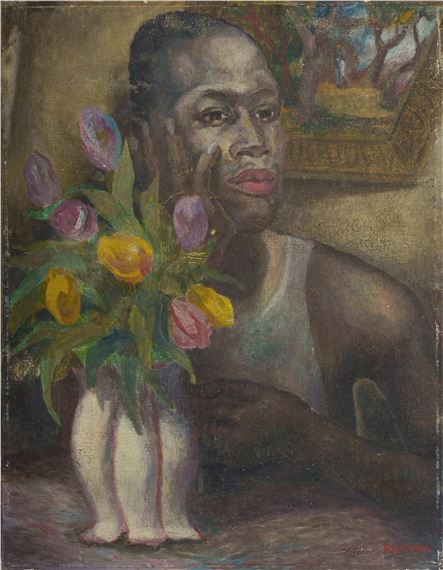 George Duncan | Portrait of Man with Flowers | MutualArt