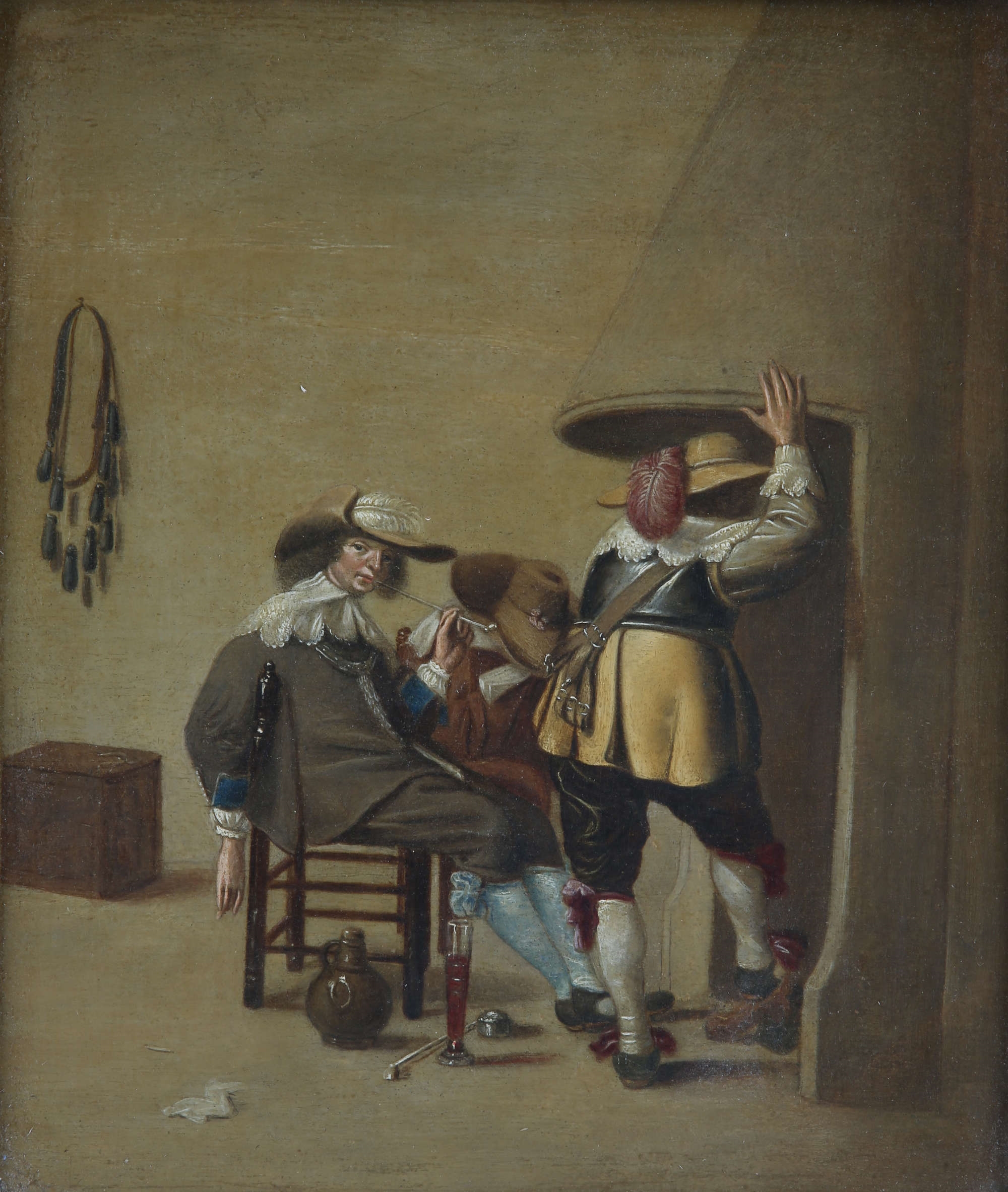 Pieter Jacobs Codde | figures with pipes by a fireplace | MutualArt