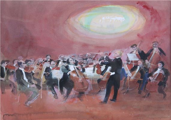 Frank Archer | a conductor with a string ensemble (79) | MutualArt