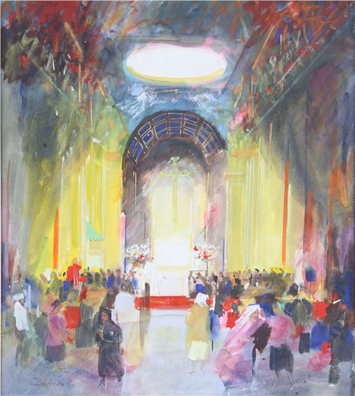 Frank Archer | Interior of the Duomo Santa Margherita' | MutualArt