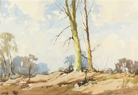 Edward Wesson | a landscape view with an extensive blue sky | MutualArt