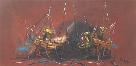 Ben Maile | Boat Study in Red | MutualArt