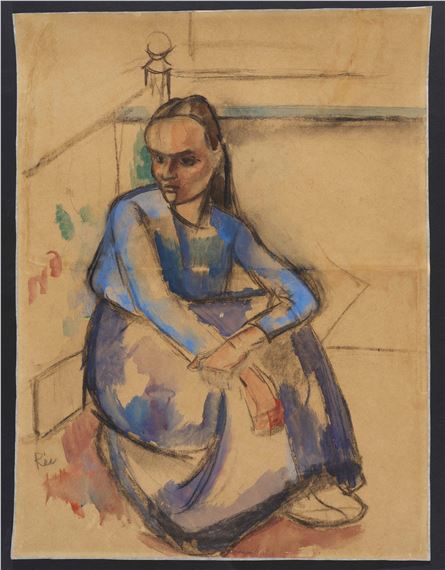 Anita Ree | Sitzendes Mädchen (Hanna Nicolassen (Circa 1918) | MutualArt