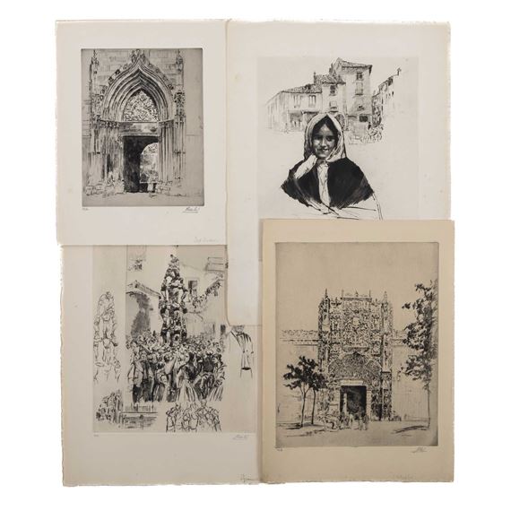 Jose Pedro Gil Moreno de Mora | Carpeta con 24 grabados a punta seca de vistas arquitect nicas ...