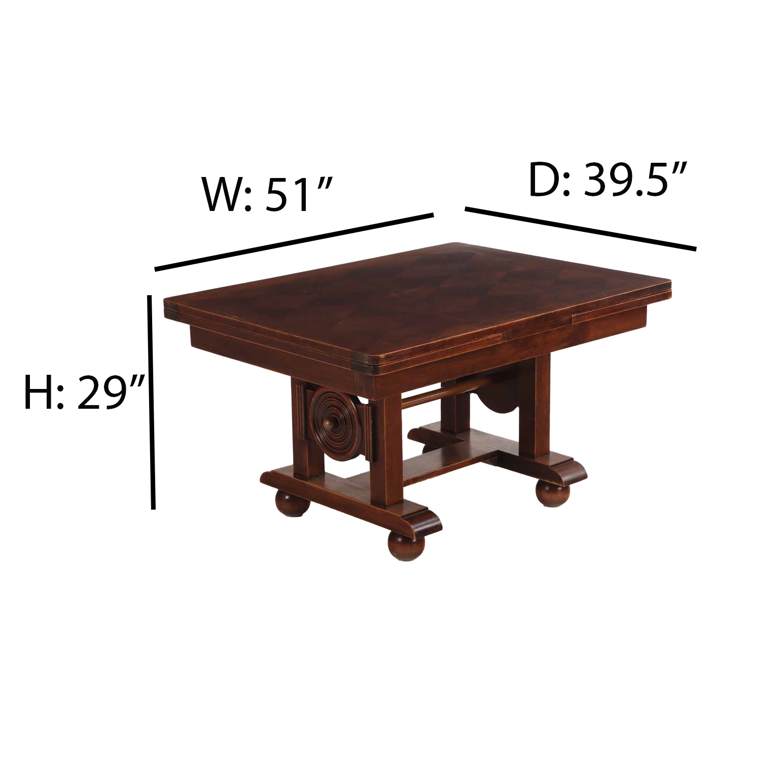 Charles Dudouyt | French mahogany draw leaf dining table with circular ...