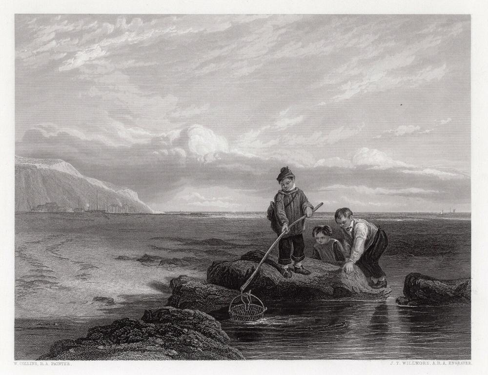 William Collins | William Collins 1849 engraving Prawn Fishing I signed ...
