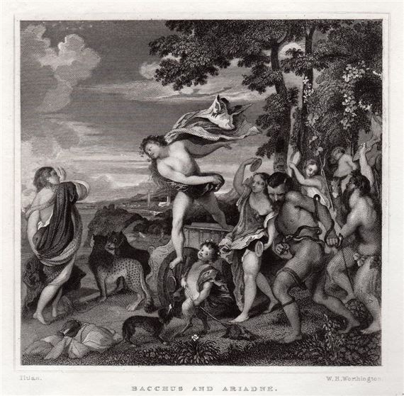 Titian | Titian Bacchus and Ariadne 1834 Engraving Signed | MutualArt
