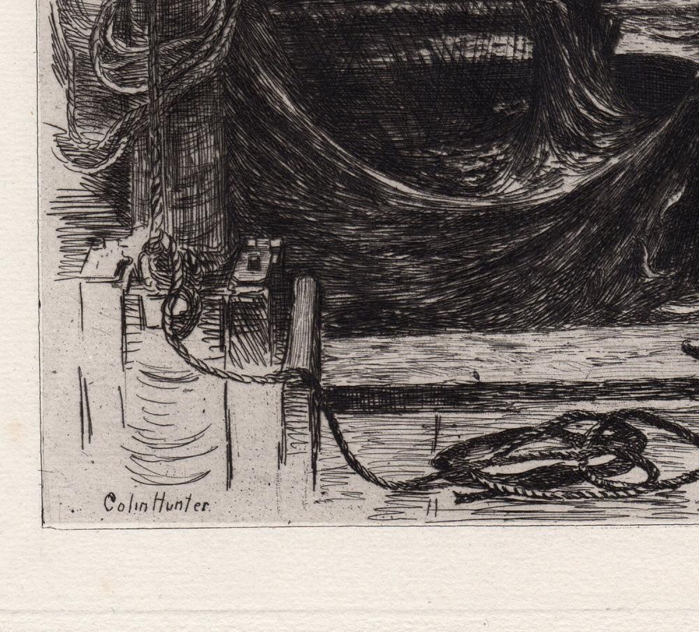 Colin Hunter | Colin Hunter Shaking the Nets etching signed | MutualArt