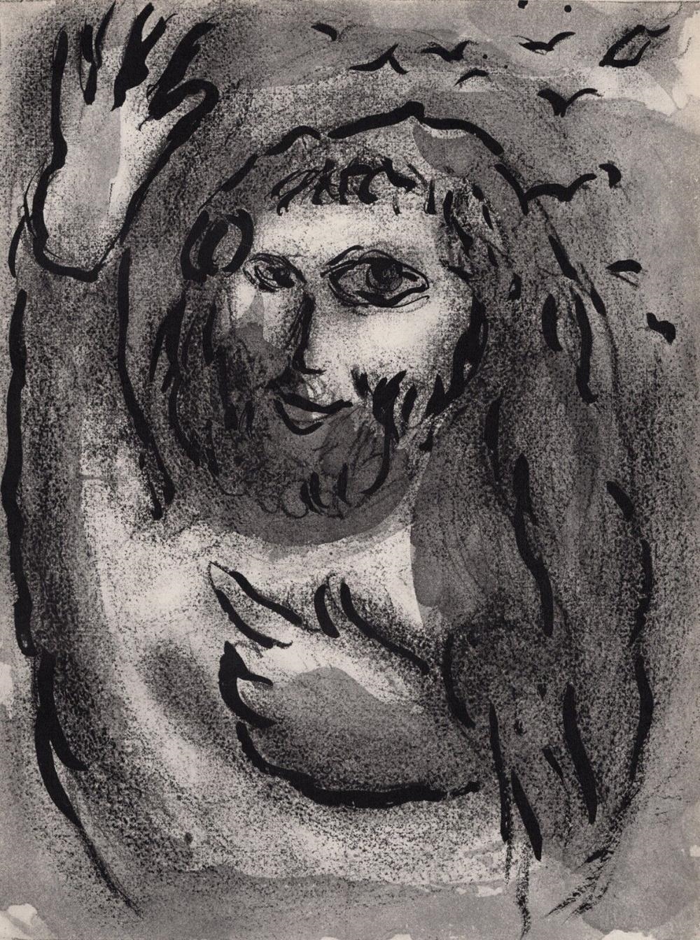 Marc Chagall | 1960 MARC CHAGALL Antique Biblical Print THE PROPHET ...