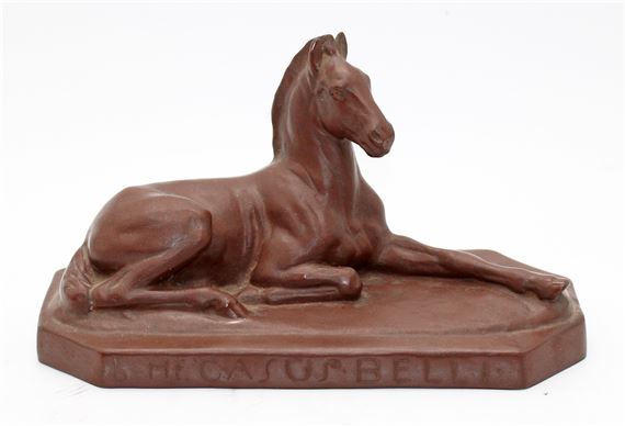 Albert Hinrich Hussmann | Figurine of a recumbent foal (Early 20th ...