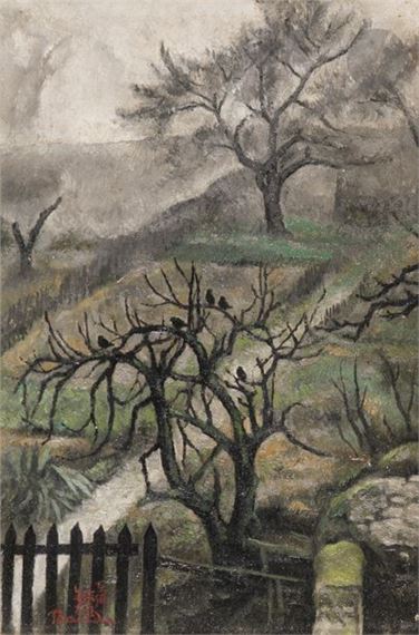 Toshio Bando | Country landscape with fence (Circa 1926) | MutualArt