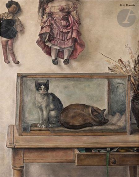 Toshio Bando | Dolls and cats in the aquarium (Circa 1929) | MutualArt