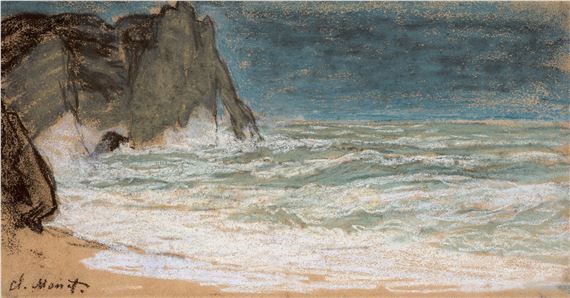 Claude Monet | La mer déchaînée à Etretat, vers 1868 (1840) | MutualArt