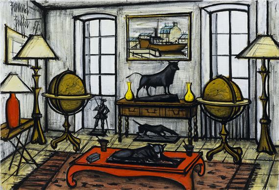 Bernard Buffet | La Baume, les deux mappemondes (1987) | MutualArt